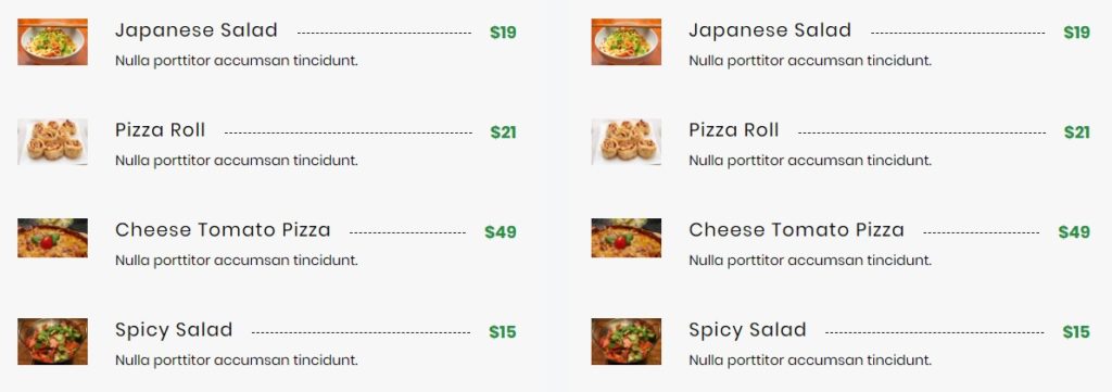 Design Food & Drinks Menu for Restaurant/Cafe Websites with Elementor