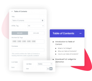 Elementor Table of Content Widget - Elementor TOC Widget