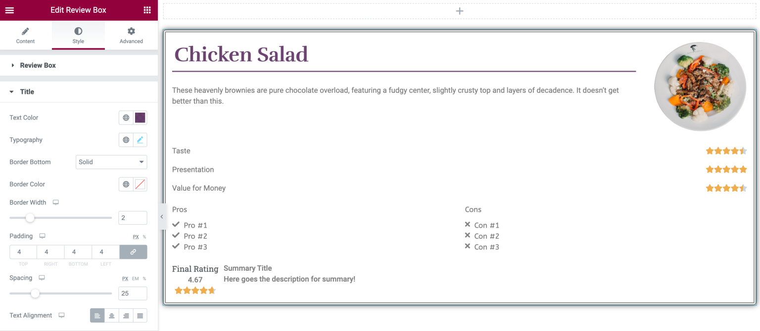 Display A Review Section Using Elementor - Review Widget for Elementor