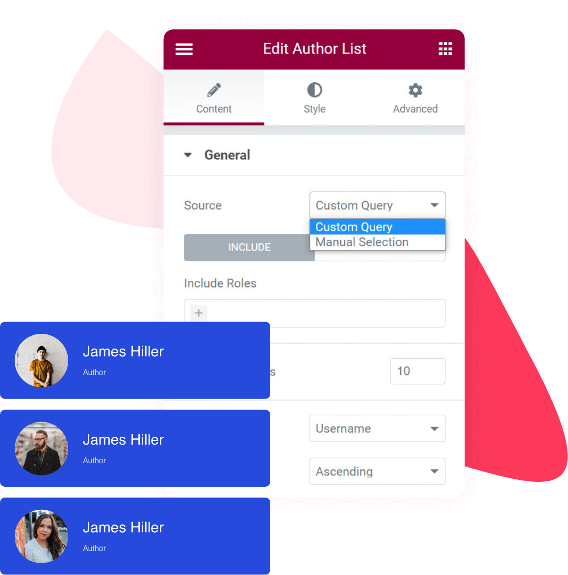 Elementor Author List Widget - PowerPack Addons for Elementor