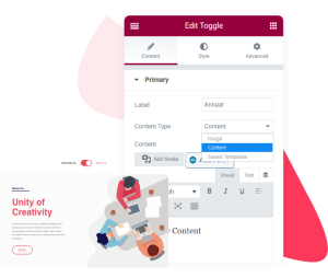 Elementor Content Toggle Widget - PowerPack Addons for Elementor