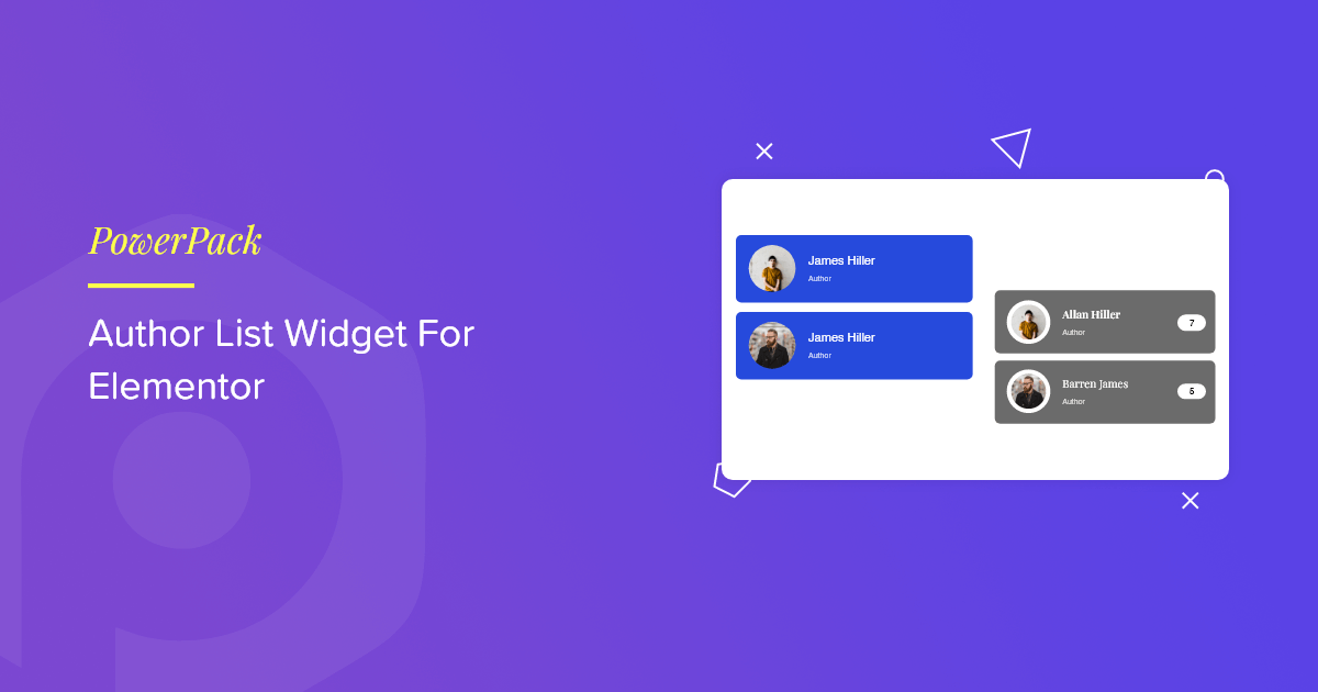 Elementor Author List Widget - PowerPack Addons for Elementor