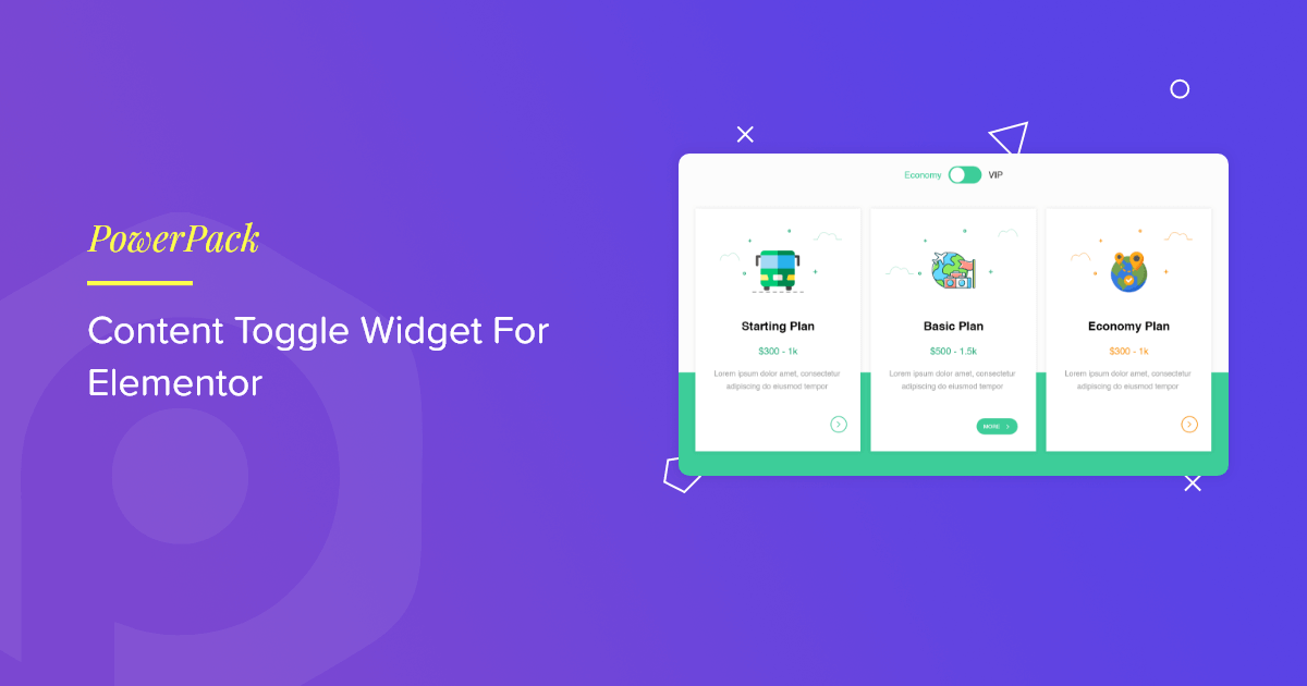 Elementor Content Toggle Widget - PowerPack Addons for Elementor