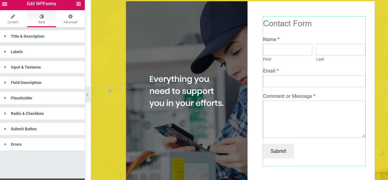 How to Style WPForms With Elementor - PowerPack Addons for Elementor