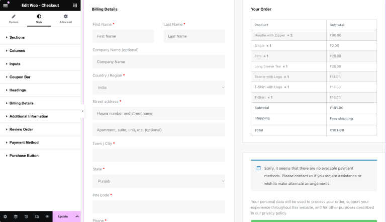 How To Customize WooCommerce Checkout Page With Elementor